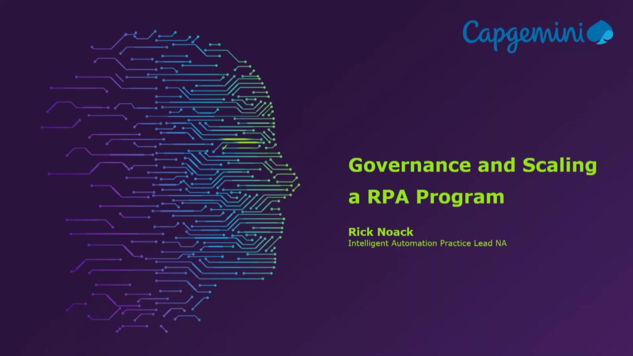 Webinar: Governance and scaling an RPA program - Capgemini Canada - English
