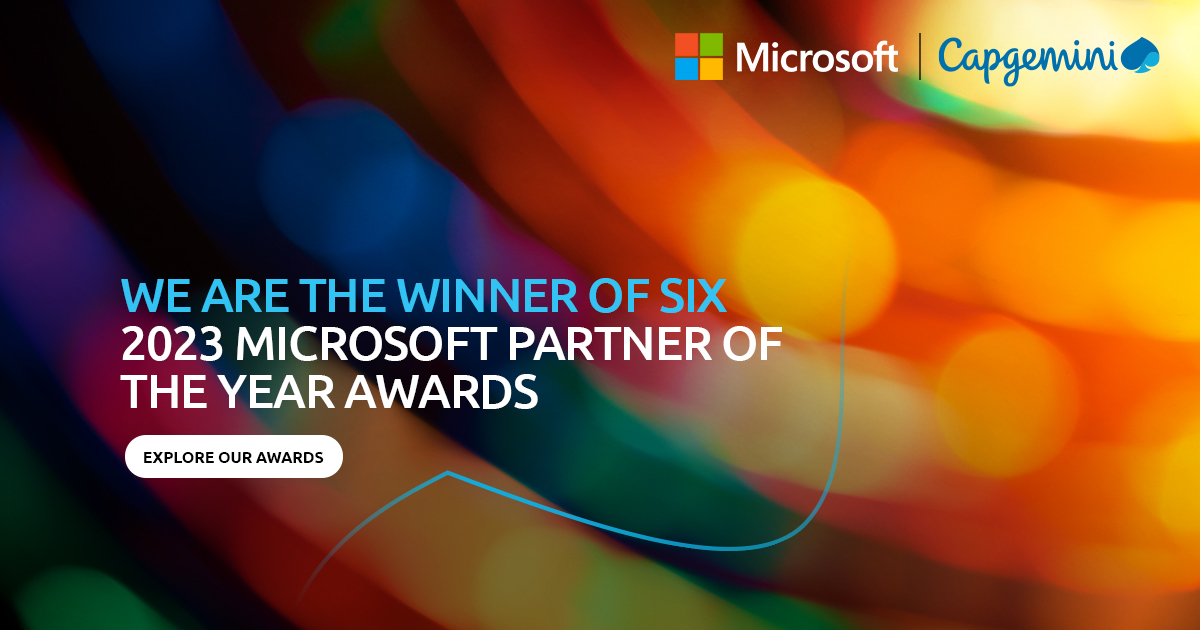 Capgemini remporte six prix Microsoft Partner of the year en 2023 - Capgemini France