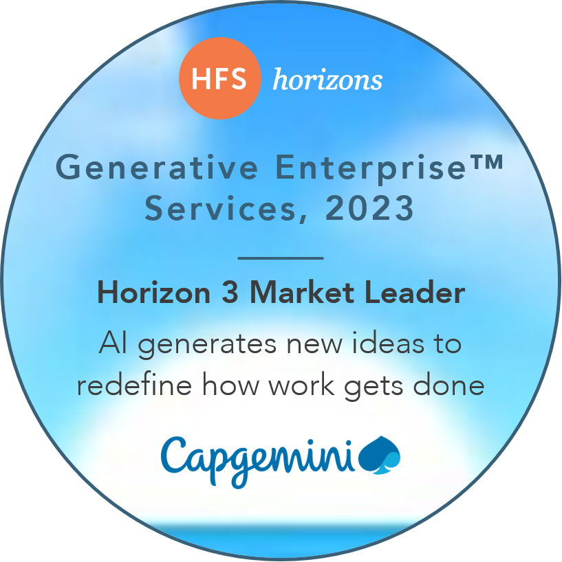 Capgemini recognized as a Horizon 3 – Market Leader in HFS Horizons: Generative Enterprise ...